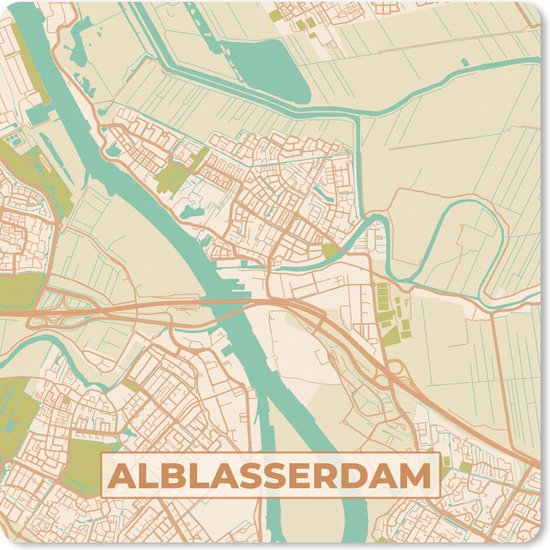 Muismat - Alblasserdam - Stadskaart - Plattegrond - Kaart - 20x20 cm ...