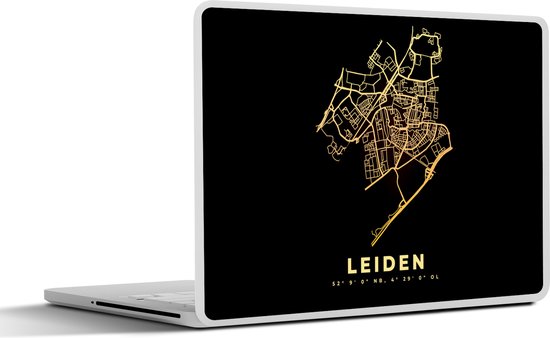 Laptop sticker - 14 inch - Stadskaart - Leiden - Plattegrond - Kaart ...