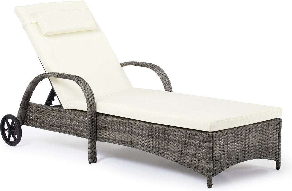 Manzibo Luxe Ligstoel - Ligstoel met wielen - Ligbed - Ligstoel tuin ...