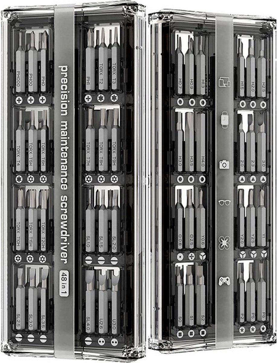48 in 1 Precisie schroevendraaier set- Schroevendraaiers -Multibit ...