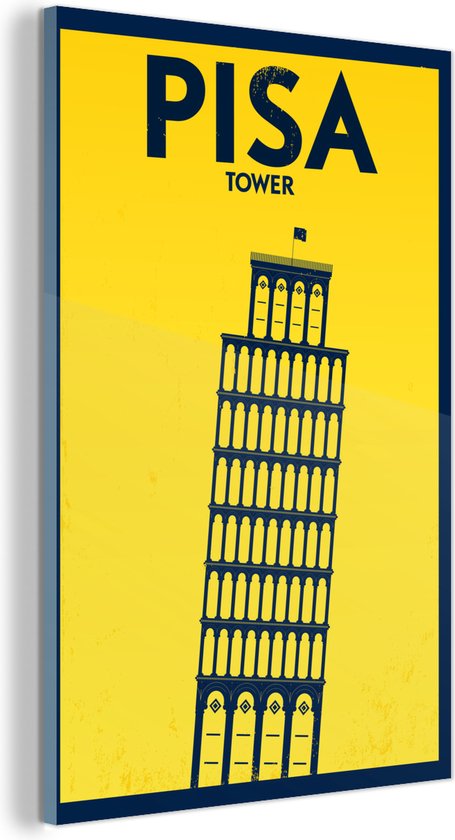 Glasschilderij - Pisa - Italië - Retro - Pisa tower - Quotes - 100x150 ...