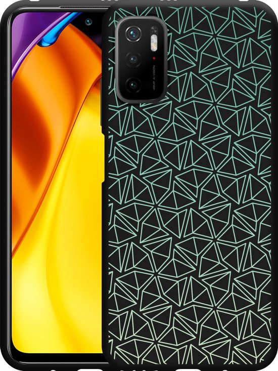 Xiaomi Poco M3 Pro Hoesje Zwart Triangles - Designed by Cazy | bol.com