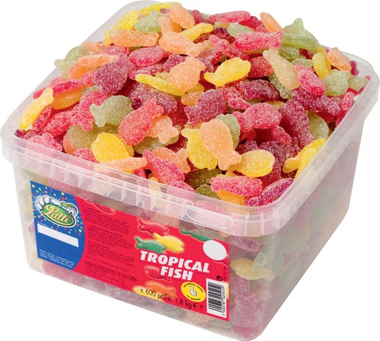 Lutti Tropical Fish in tubo 600stuks +/- 1,8kg - zure visjes snoep | bol