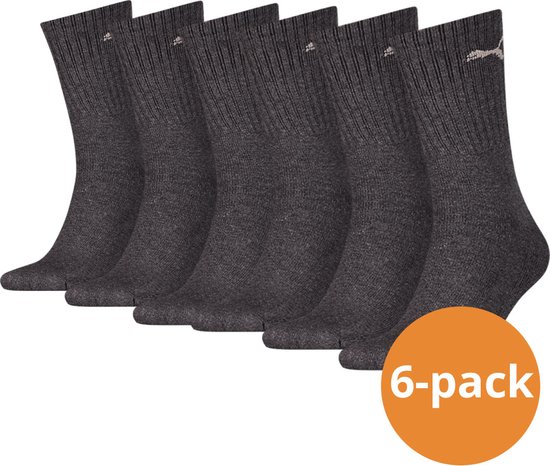 Puma Sportsokken Antraciet - 6 paar Puma sportsokken - Unisex - Maat 39 ...