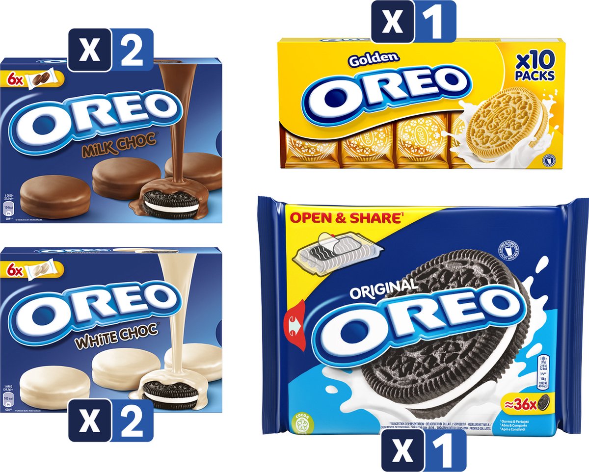 Oreo koekjes mix - Oreo Original, Oreo Golden en Oreo Enrobed - 6 ...