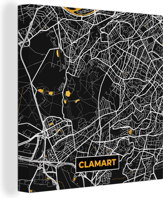Canvas Schilderij Plattegrond - Clamart - Stadskaart - Frankrijk ...
