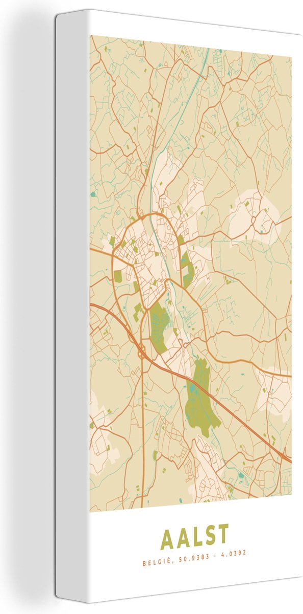 Peinture sur Toile Carte - Vintage - Plan de Ville - Alost - Carte ...