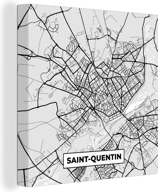 Canvas Schilderij Kaart - Frankrijk - Stadskaart - Plattegrond - Saint ...