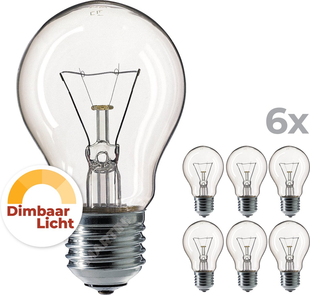 Soleo Gloeilamp E27 - 60W - Warm Wit Licht - Dimbaar - 6 stuks | bol.com