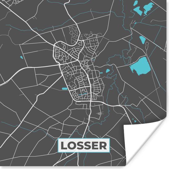 Poster Losser - Stadskaart - Plattegrond - Kaart - 50x50 cm | bol