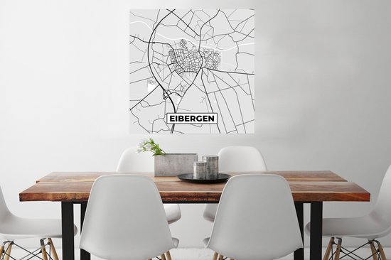 Poster Plattegrond - Eibergen - Kaart - Stadskaart - 75x75 cm | bol.com