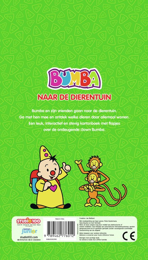 Bumba kartonboek met flapjes (lang) - Naar de dierentuin, Jan Maillard ...