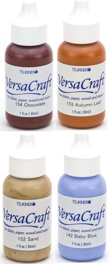 4 kleuren VersaCraft Inker - Navul Inkt - 4x30ml= 120ml totaal ...
