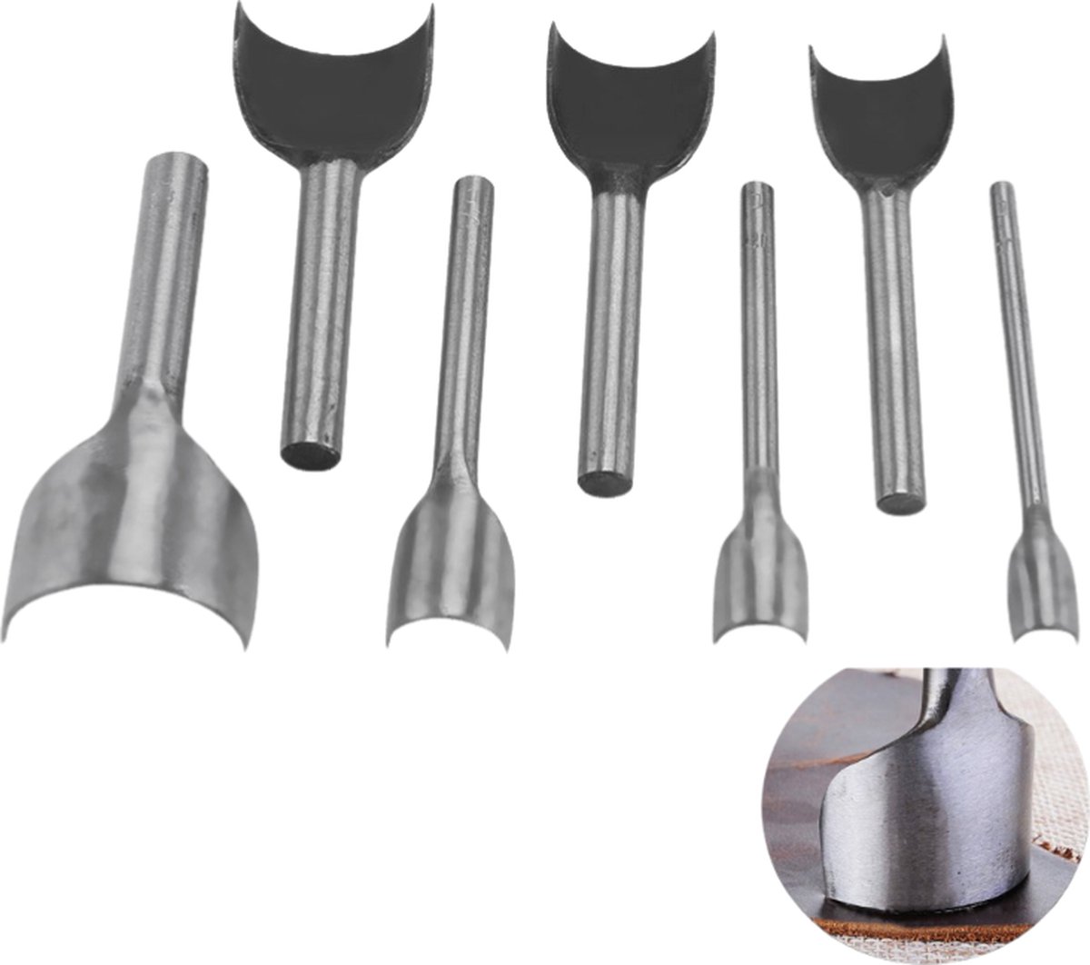 Leerbewerking gereedschap pons set cutter punch half rond 10-40mm | bol.com