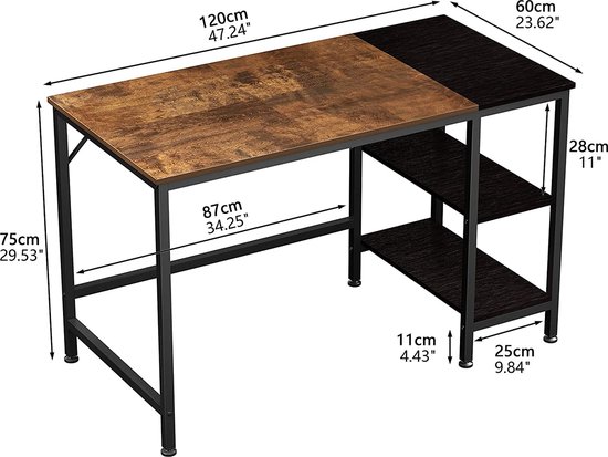 Exxen Computer Bureau, Laptop Tafel, Studietafel au met 2 planken ...