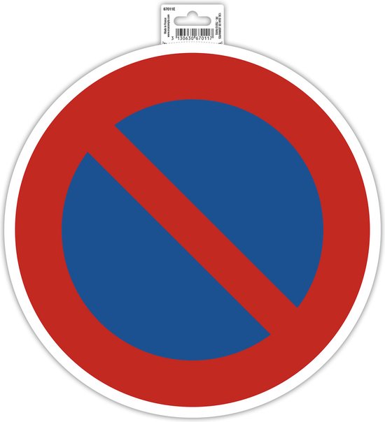 Zelfklevend bord parkeerverbod 30cm - Rood | bol.com