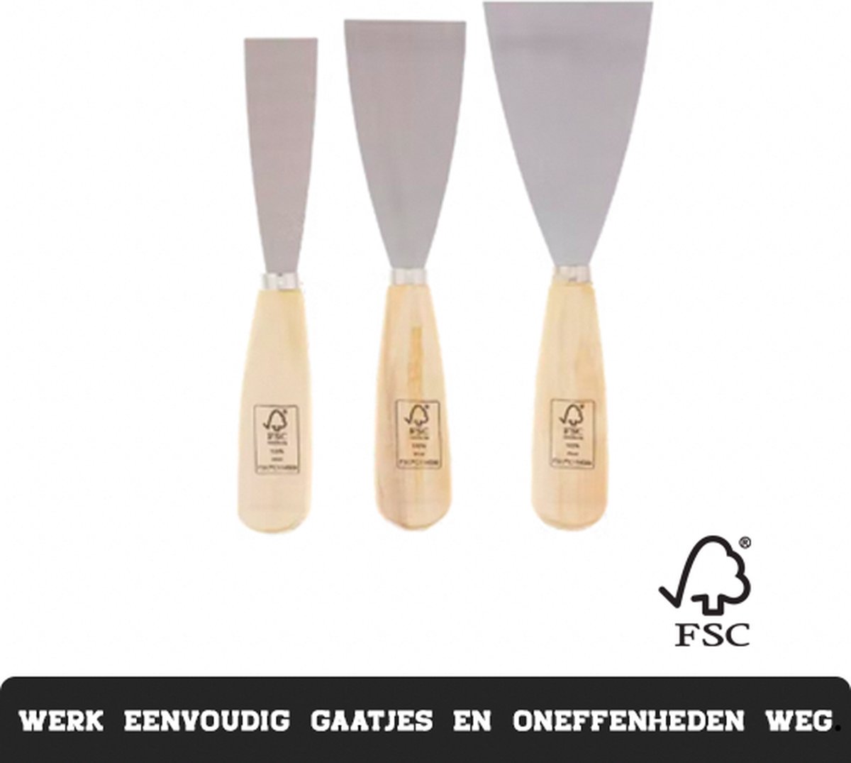 Professionele Plamuurmessen set plamuurmes- 3-delig spackmes incl ...