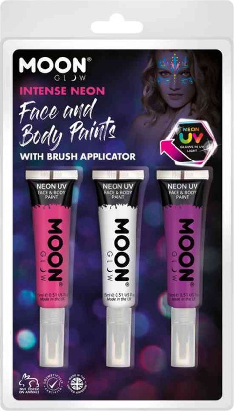 Moon Creations Schmink Moon Glow - Intense Neon UV Set Multicolours ...
