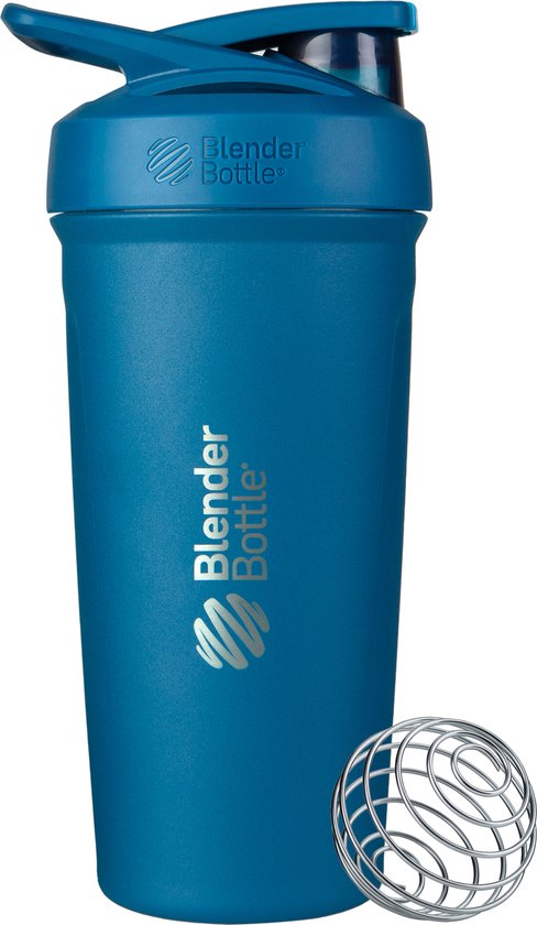 BLENDERBOTTLE | Strada Insulated Staal BLAUW. 24 uur een koude shake! 710 ML. Unieke... | bol.com