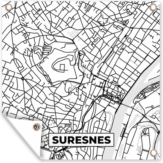 Tuindoek Frankrijk – Plattegrond – Stadskaart – Suresnes - Kaart ...