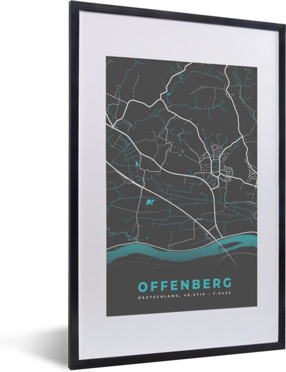 Fotolijst incl. Poster - Stadskaart – Offenberg – Duitsland ...