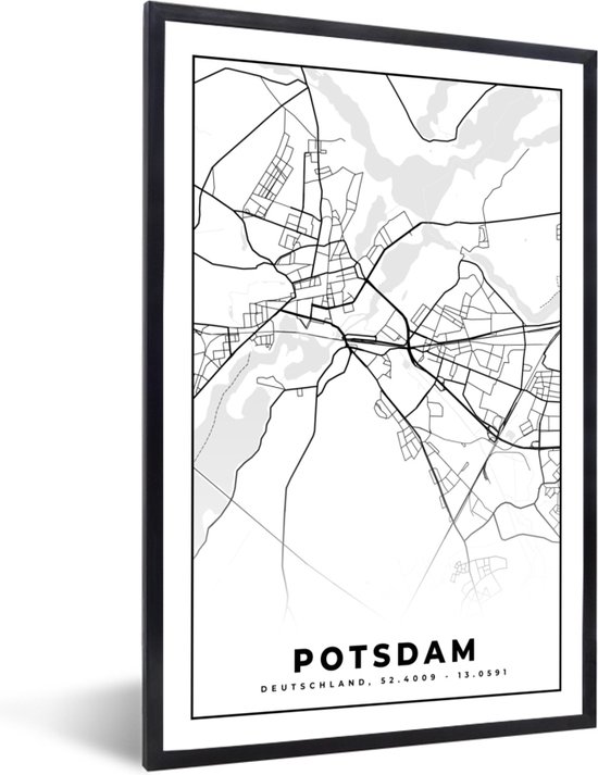 Fotolijst incl. Poster - Kaart - Potsdam - Plattegrond - Stadskaart ...
