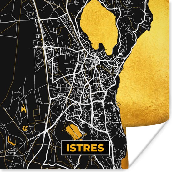 Poster Istres - Stadskaart – Plattegrond – Kaart – Frankrijk - 50x50 cm ...