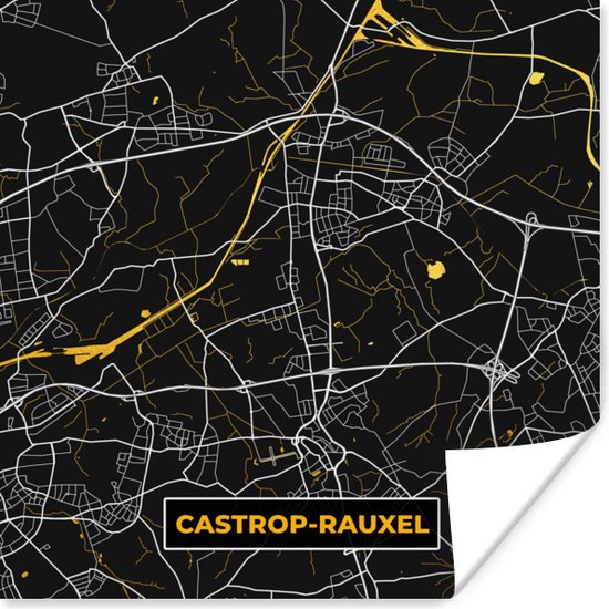 Poster Black and Gold – Stadskaart – Castrop Rauxel – Duitsland ...