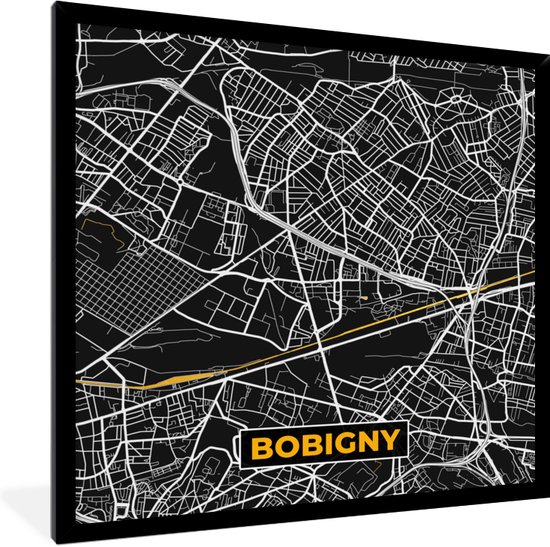 Fotolijst incl. Poster - Stadskaart – Frankrijk – Kaart – Bobigny ...