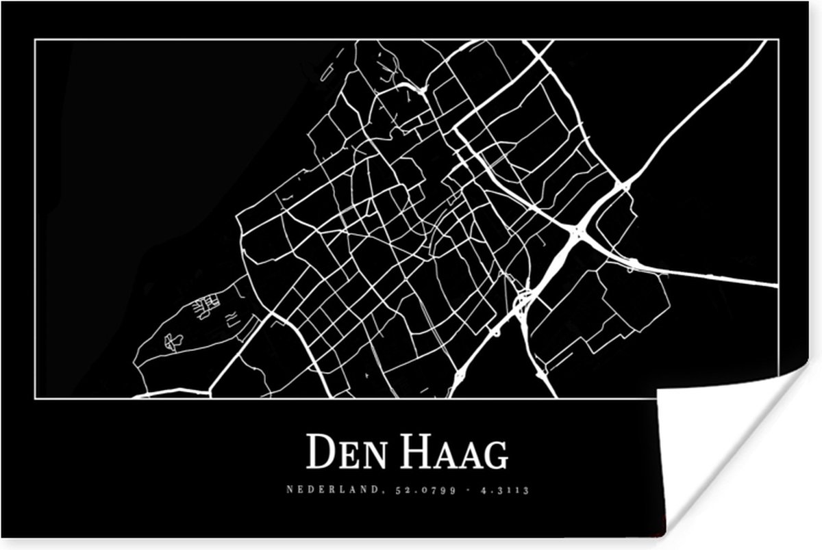 Poster Plattegrond - Den Haag - Kaart - Stadskaart - 30x20 cm | bol.com