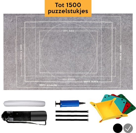 Puzzelmat "Grijs" 1500 st. - Puzzelmatten - Puzzelrol - Puzzelen | bol