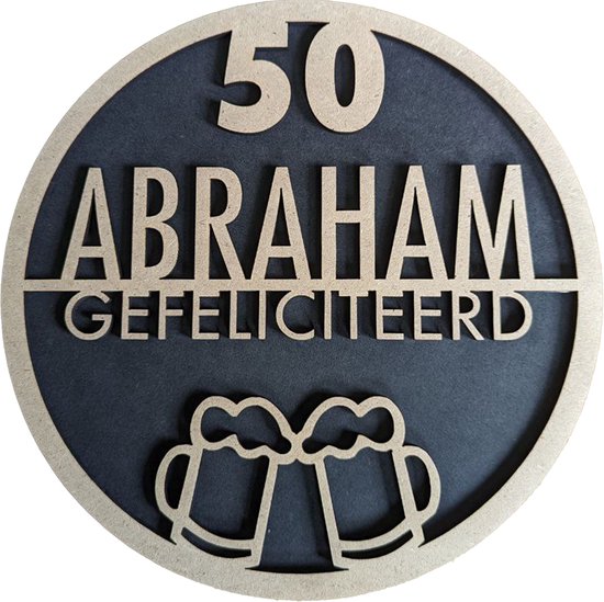 Dubbellaags cirkel met tekst - Abraham - Bier - 50 jaar - cadeau ...
