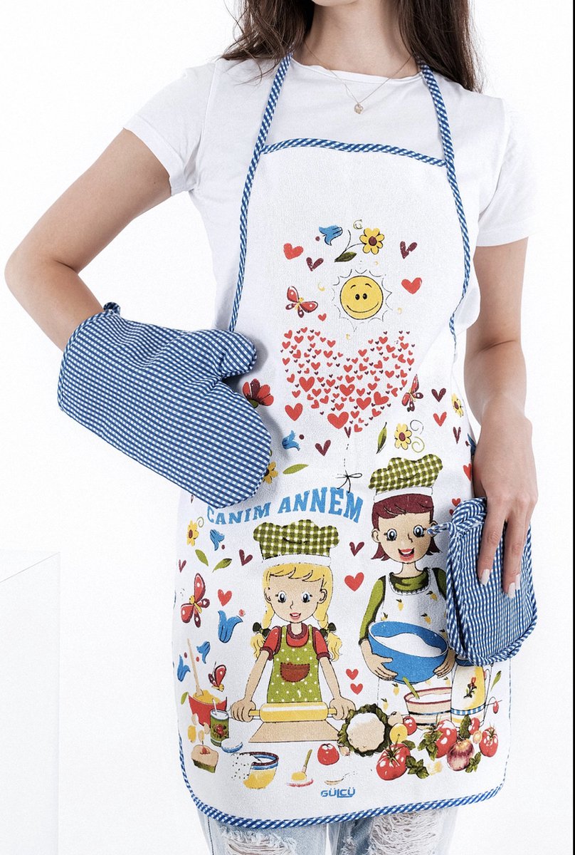 Lavendel PVC Keukenschort en Ovenwanten Set | Kookschort - 55 x 75cm ...