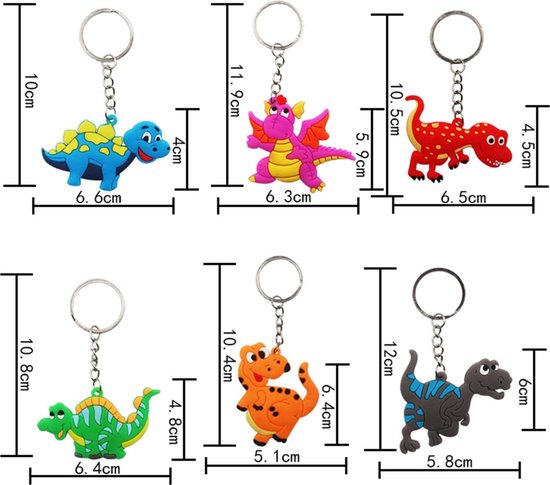 Dino sleutelhangers - 12 stuks - dinosaurus - uitdeel cadeau ...