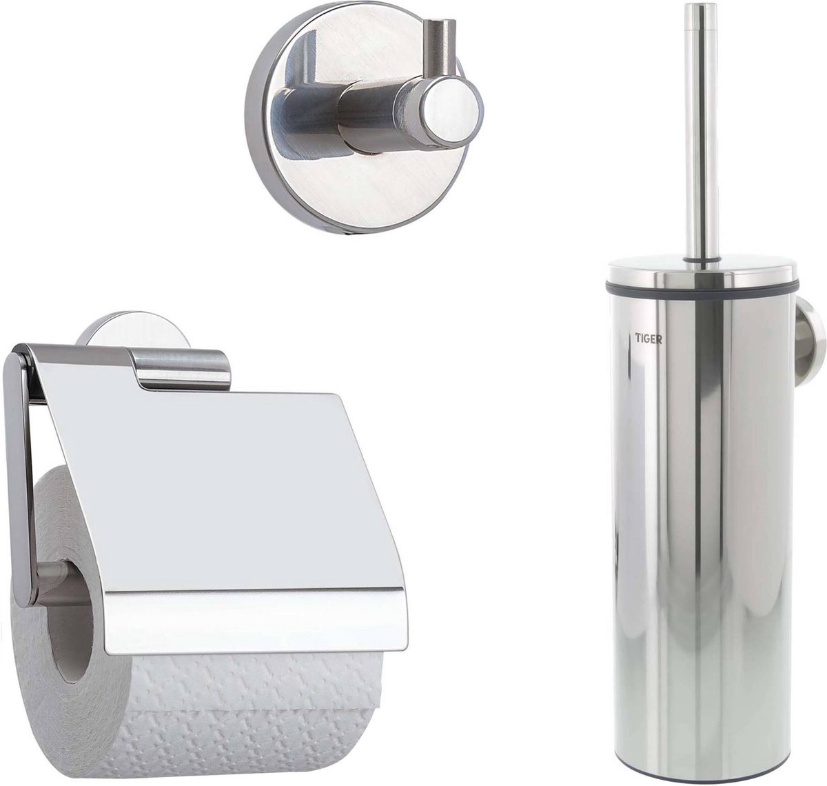 Tiger Boston Toiletaccessoires 3st. Incl. WC/Toilet Borstel, Rolhouder ...