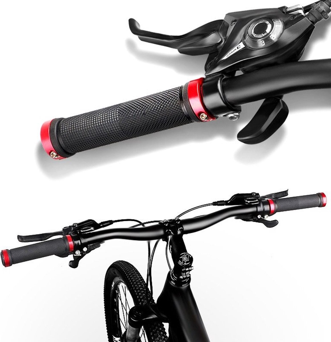 WiseGoods Premium Fietsstuur Handvatten - Mountainbike Grips - Fiets ...