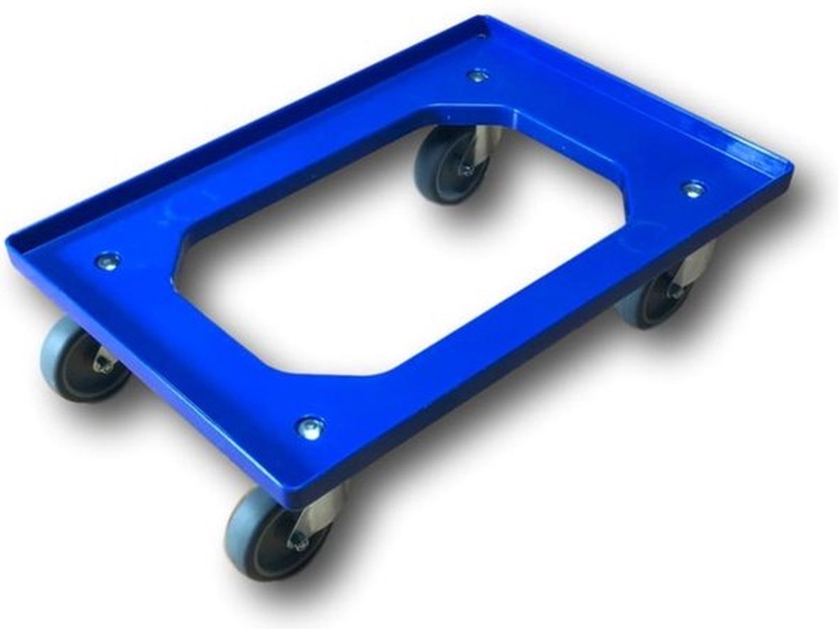 Kunststof Transport dolly Euronorm Voor Eurobox Eurokrat 60x40 cm Blauw | bol
