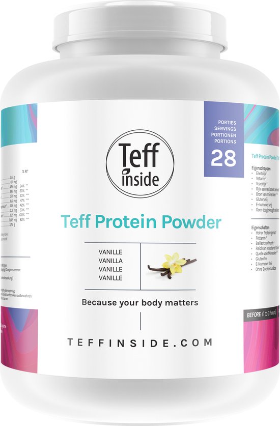 Teff Protein powder Vanille 1,4 kg - proteine shake - proteine poeder ...