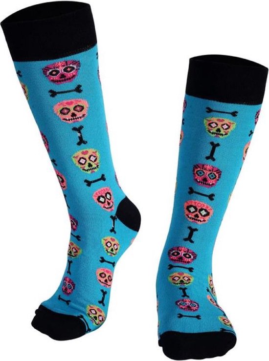 Sockston Socks - Skull Pattern Turquoise Socks - Grappige Sokken ...