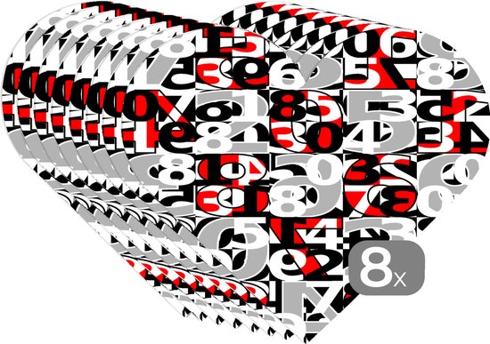 Onderleggers - Placemats - Placemats hartje - Cijfers - Abstract ...