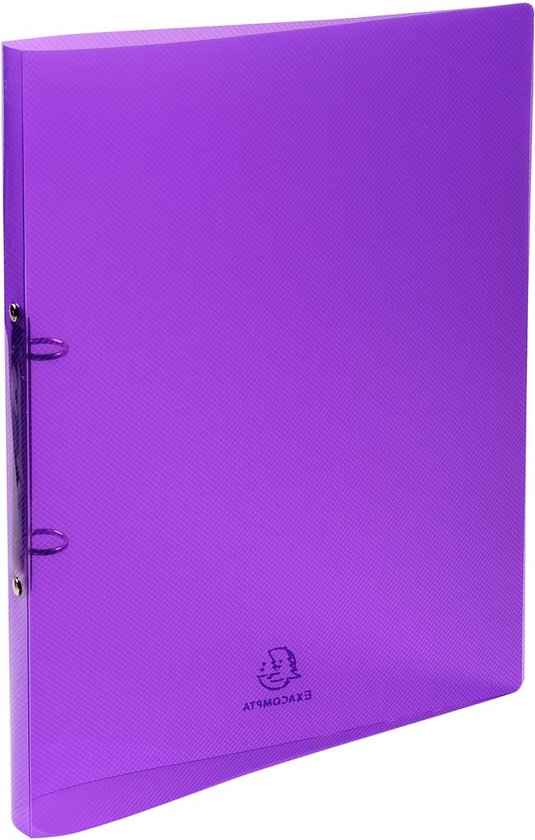 Exacompta ringmap Crystal, ft A4, 2 ringen van 1,5 cm, paars 20 stuks ...