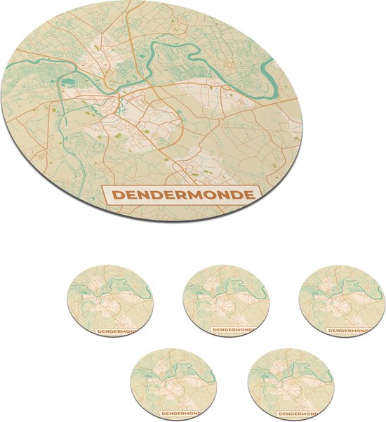Onderzetters voor glazen - Rond - Dendermonde - Plattegrond - Kaart ...