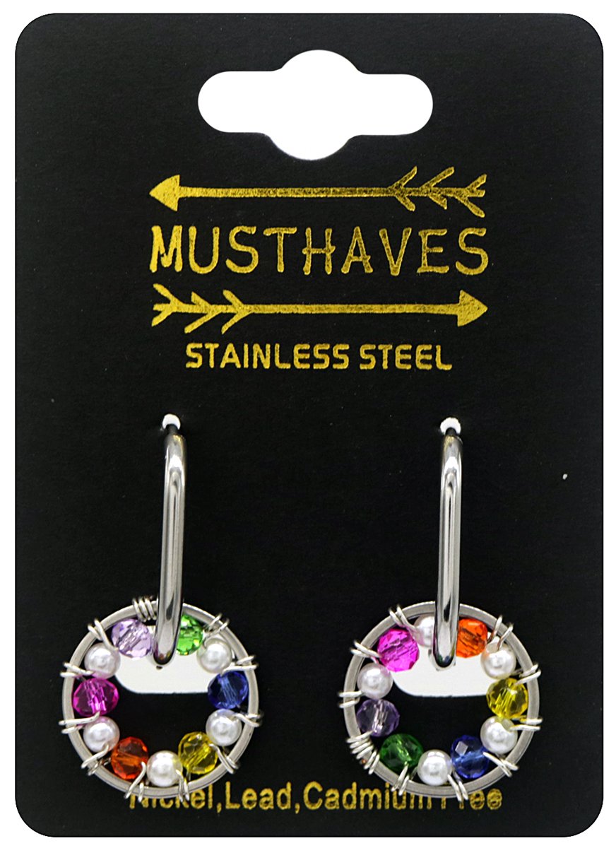 Oorbellen - Ring en Kralen - Oorringen - RVS - 3 cm - Zilverkleurig | bol.com