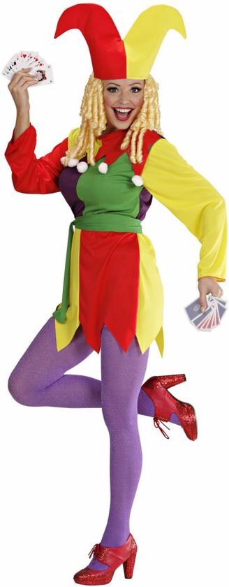 Widmann - Clown & Nar Kostuum - Hofnar Jolly Joker Kostuum Vrouw ...