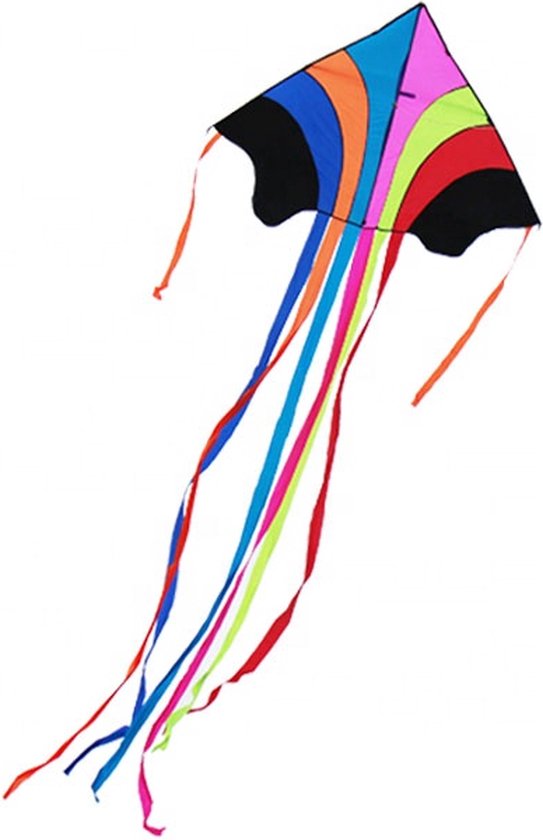 Vlieger XL - Stuntvlieger - 180 x 105cm: 320 - Delta rainbow Kite ...