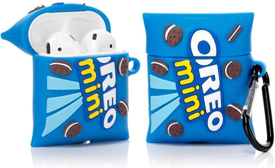 Apple AirPods 1/2 - Oreo Mini Case - Siliconen Hoesje - Met Riemclip ...