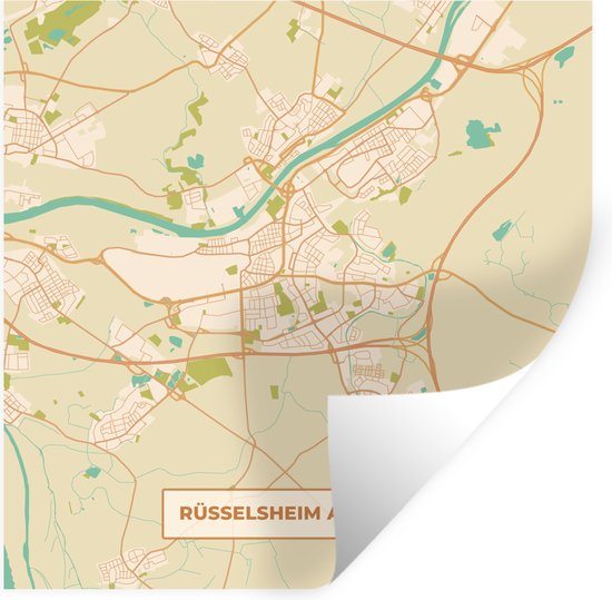 Muurstickers - Sticker Folie - Plattegrond - Rüsselsheim am Main ...
