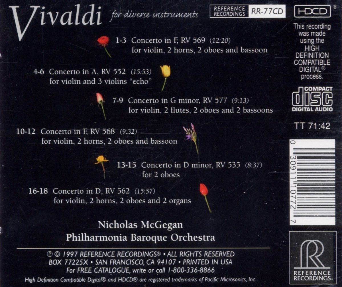 Philharmonia Baroque & Nicholas McGegan - Vivaldi For Diverse ...