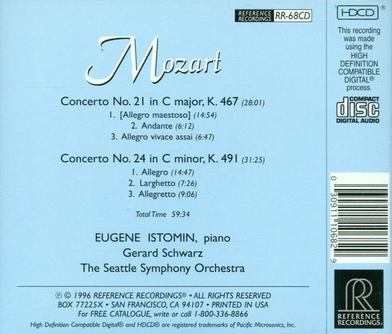 Eugene Istomin, Gerard Schwarz, Seattle Symphony Orchestra - Mozart: Piano Concertos... | bol