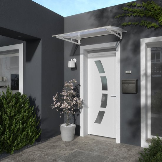 ARTENS - Deurluifel - NEVA - Transparant polycarbonaat - Wit aluminium ...